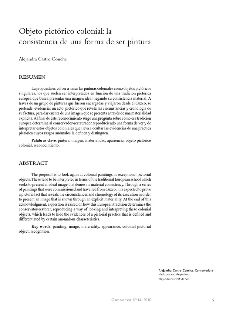 Objeto Pictórico Colonial | PDF | Pinturas | Lona