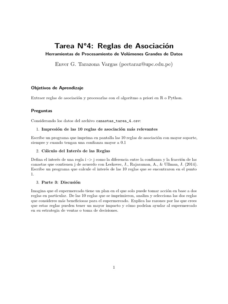 HPVGD Tarea4 Reglas - Asociacion | PDF