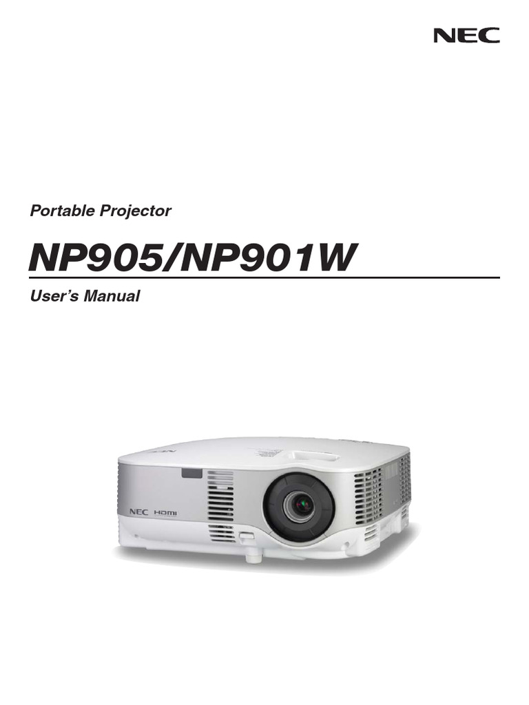 NEC Projector User Manual | PDF | Radio | Menu (Computing)