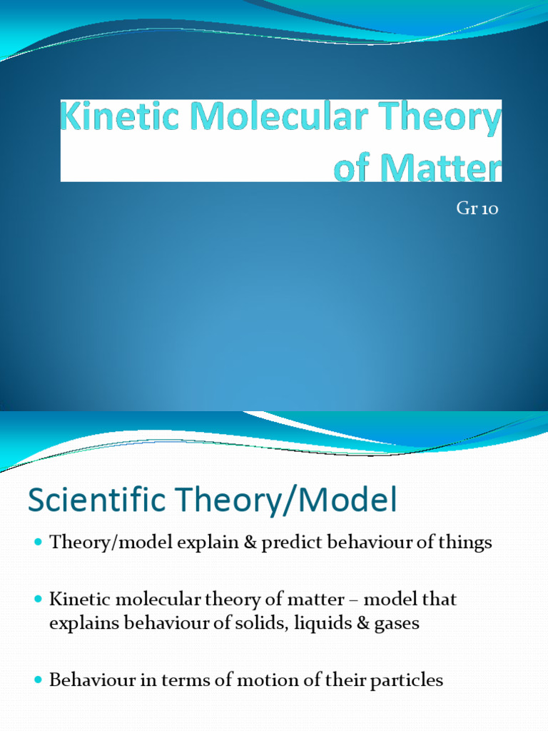 Kinetic Molecular Theory Overview | PDF | Gases | Liquids