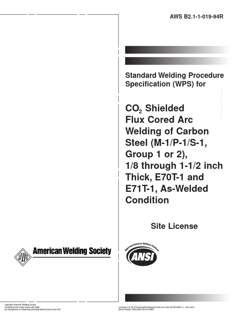 Aws SWPS B2.1-1-019 | PDF | Welding | Construction