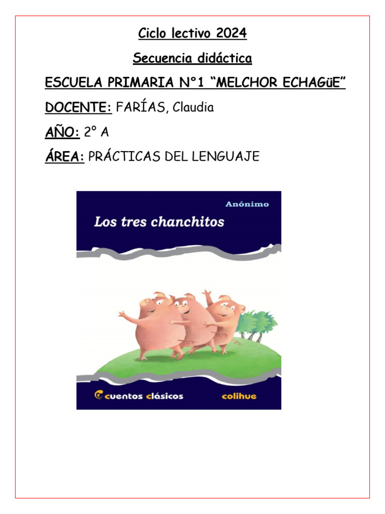 Secuencia Los Tres Chanchitos Ep 34 Pdf