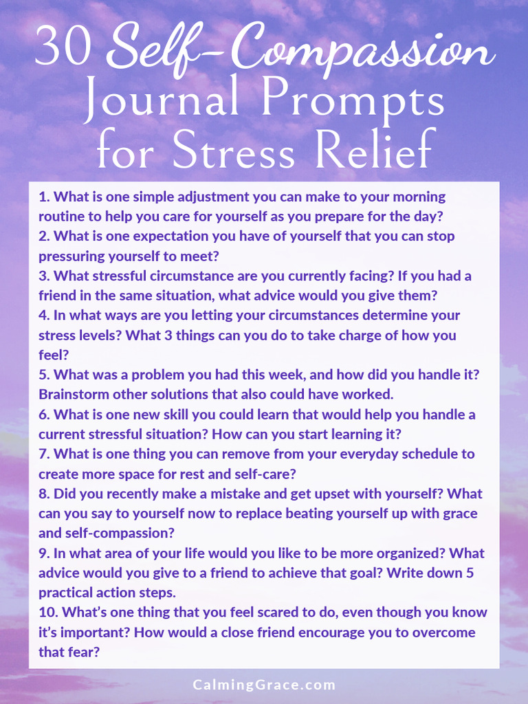 Journal Prompts for Stress Relief | PDF | Social Psychology ...