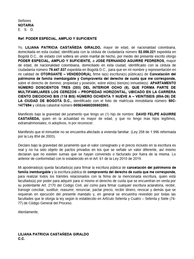 Poder CPF Venta | PDF