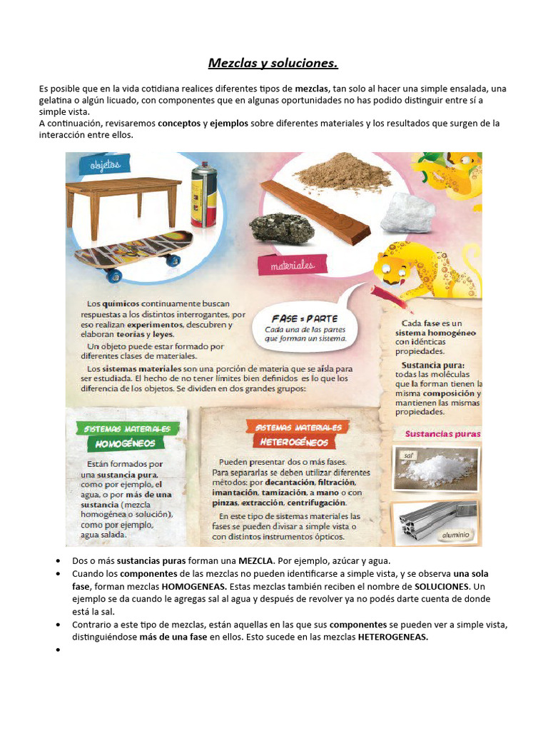 Mezclas y Soluciones | PDF | Mezcla | Solvente