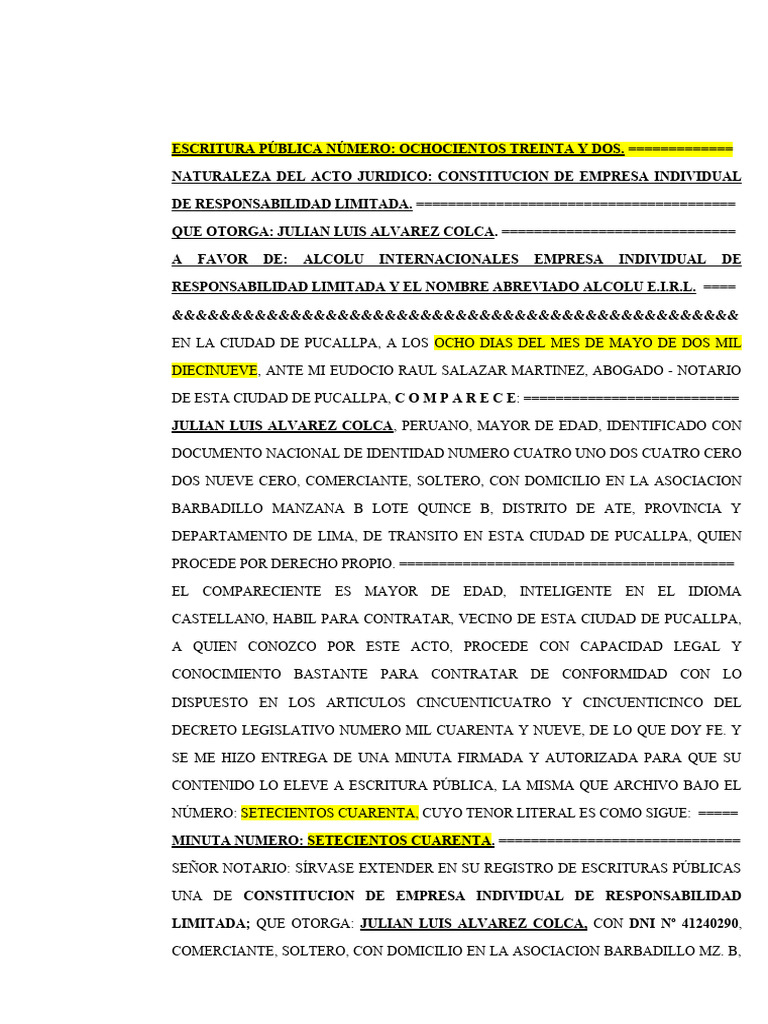 Alcolu E.I R.L - en Bienes | PDF | Bancos | Cheque