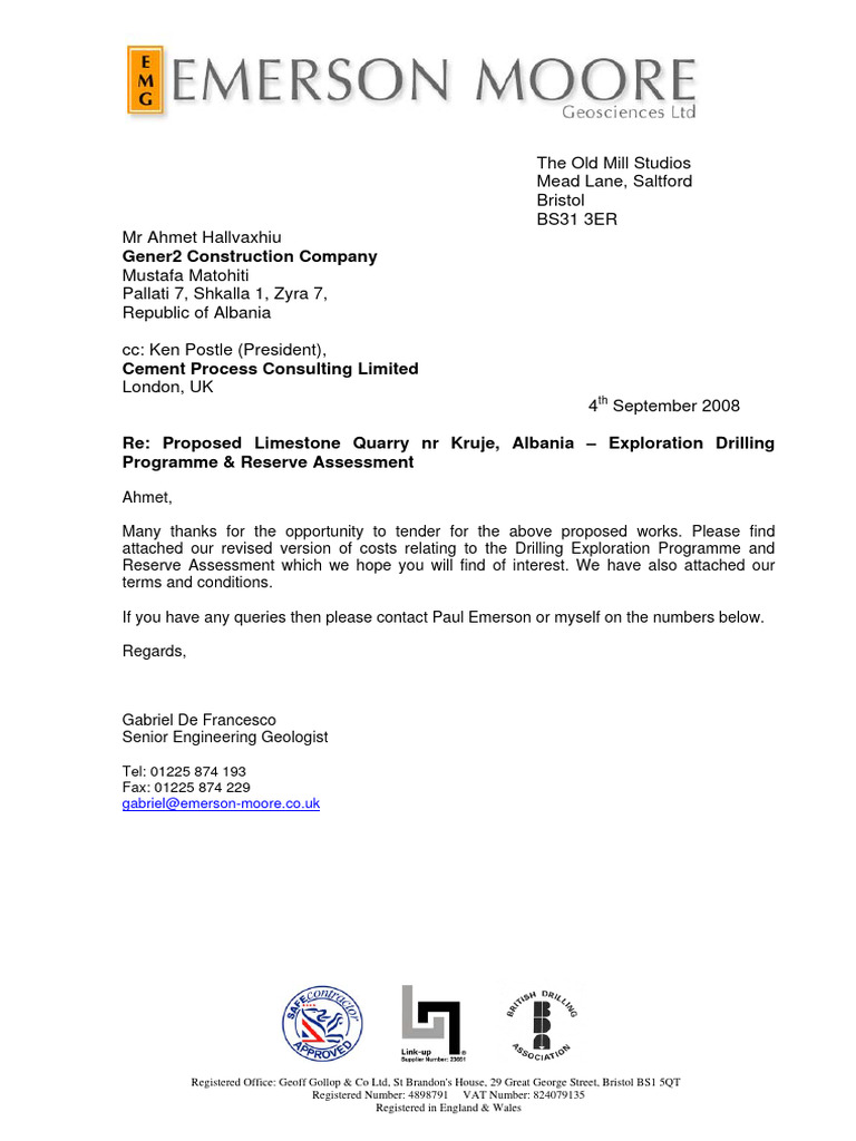 Limestone Quarry Exploration Proposal | PDF | Oil Well | Borehole