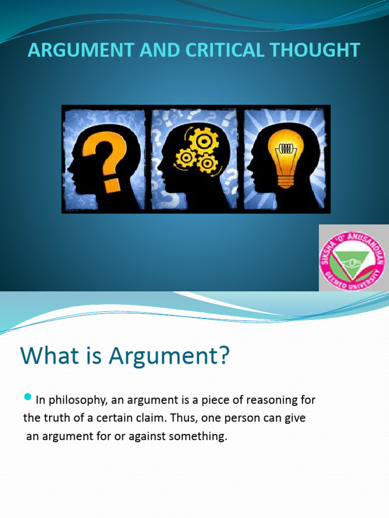 L-2 Arguement N Critical Thought | PDF | Argument | Evidence
