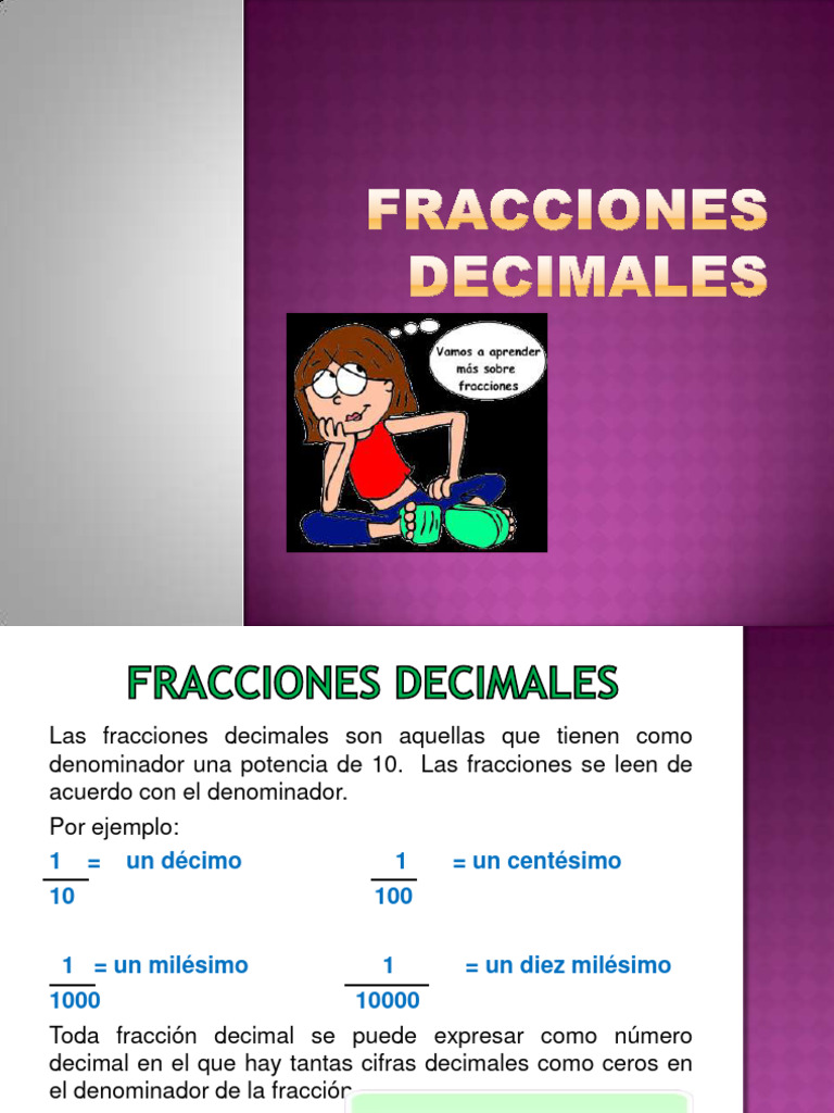 Fracciones Decimales: Definición y Ejemplos | PDF | División ...