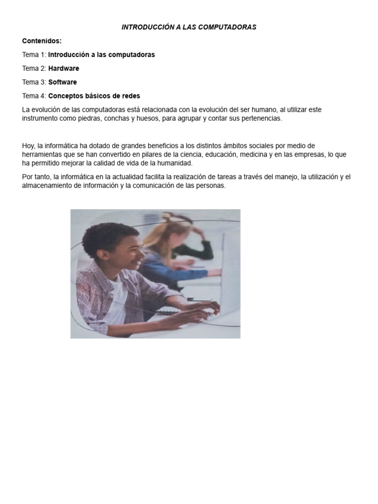 INTRODUCCION A LAS COMPUTADORAS - LECCION 1-2-3 INFORMATICA 10 2024 ...