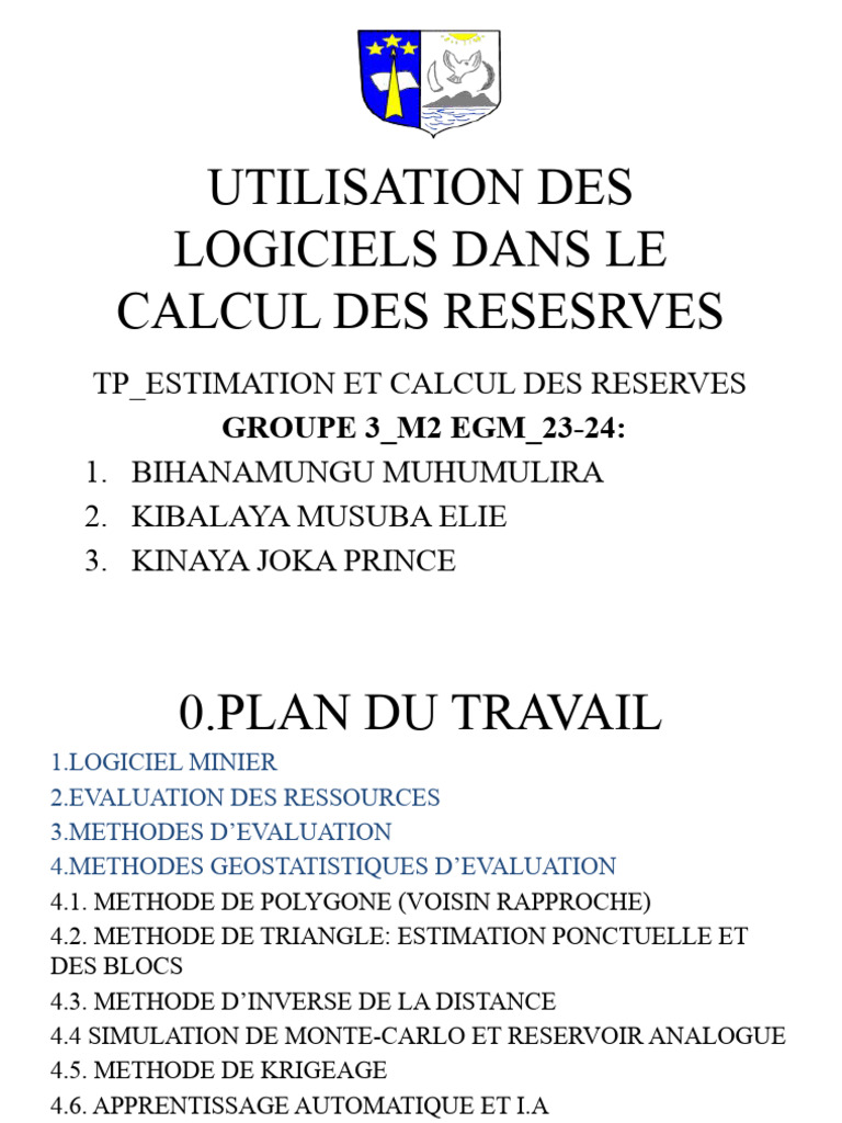 Utilisation Des Logiciels Dans Le Calcul de Reserve | PDF | Méthode scientifique | Modèle ...
