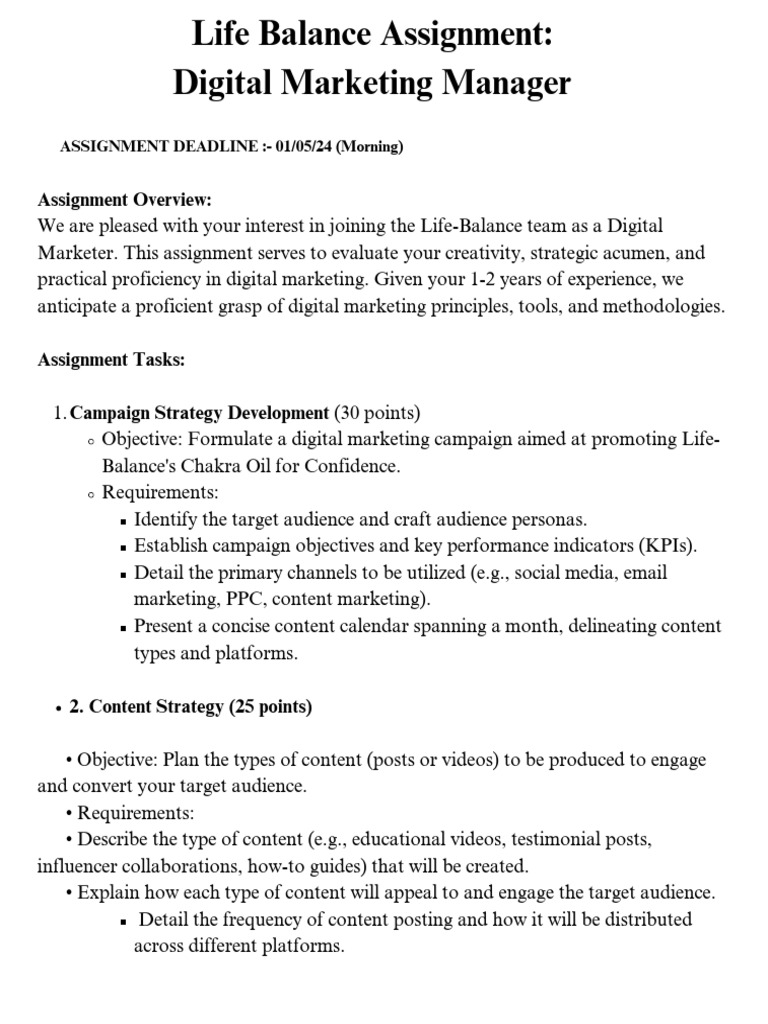 Digital Marketing Assignment | PDF | Digital Marketing | Marketing