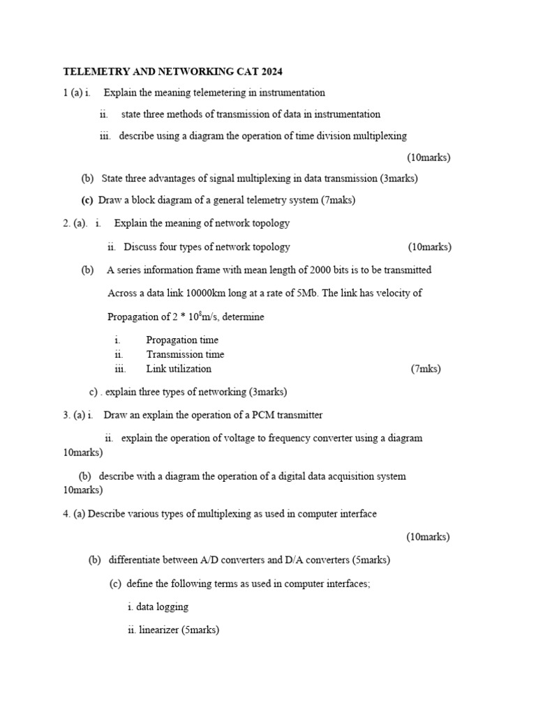 Telemetry and Networking Cat 2024 | PDF