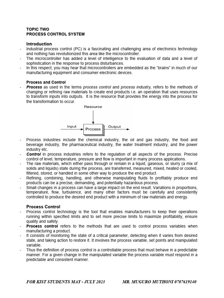 PROCESS CONTROL NOTES | Download Free PDF | Control Theory | Amplifier