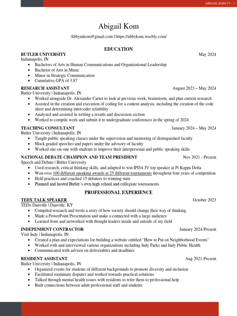 Abigail Kom-Website CV | PDF | Public Speaking | Social Media