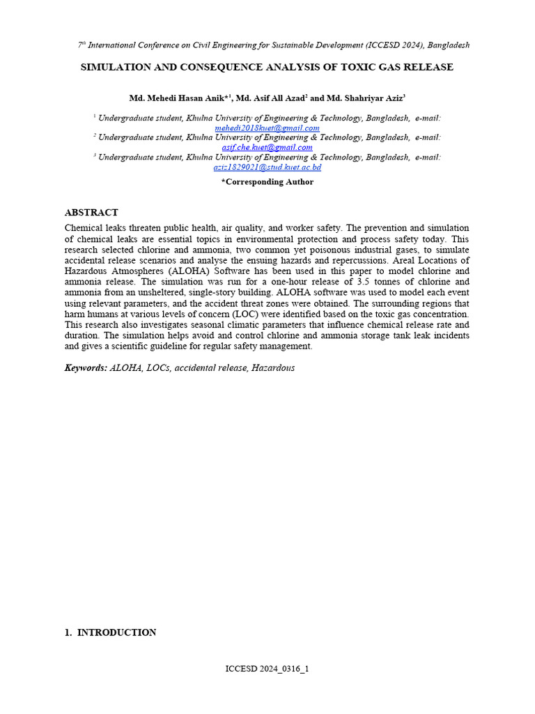 Simulation_and_consequence_analysis_of_t | Download Free PDF | Ammonia | Simulation
