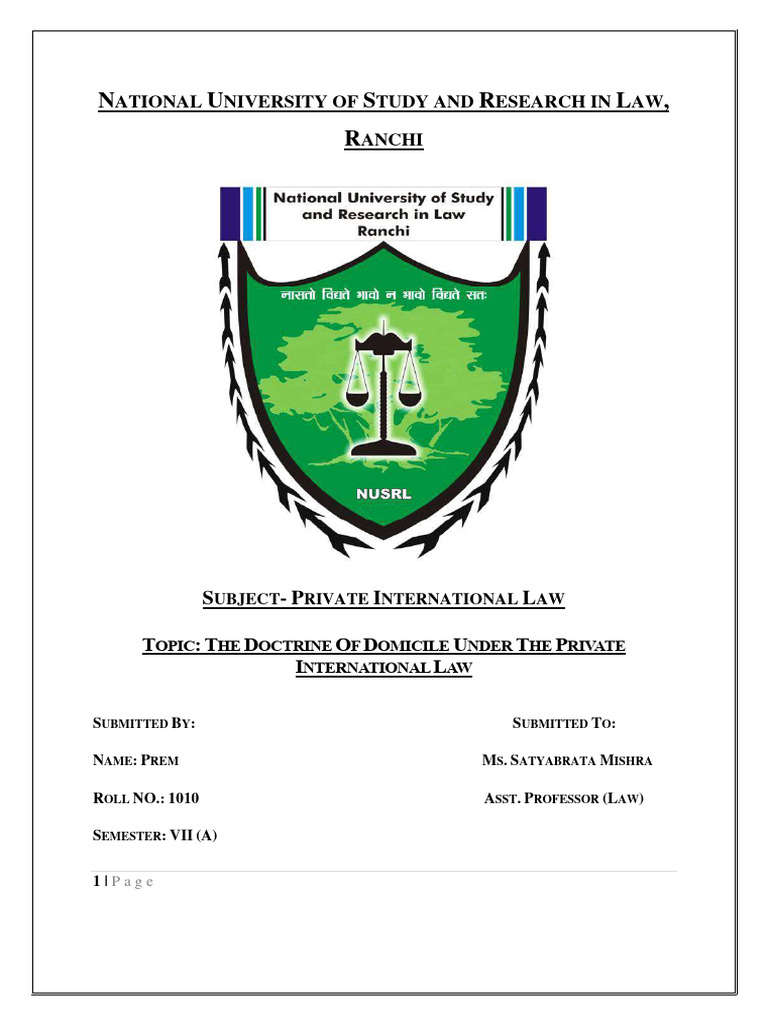 PIL- 7th- 1010- Prem | PDF | Domicile (Law) | Common Law