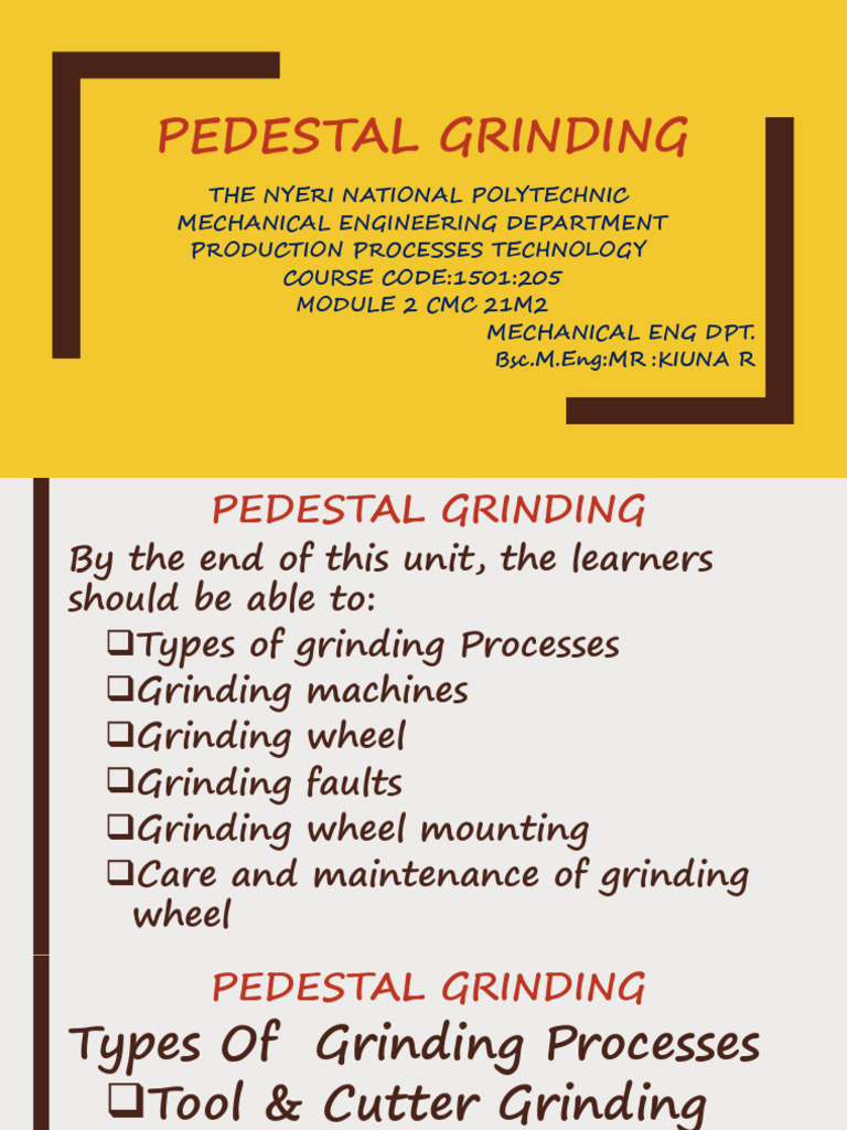Short Notes On Pedestal Grinding | Download Free PDF | Grinding ...