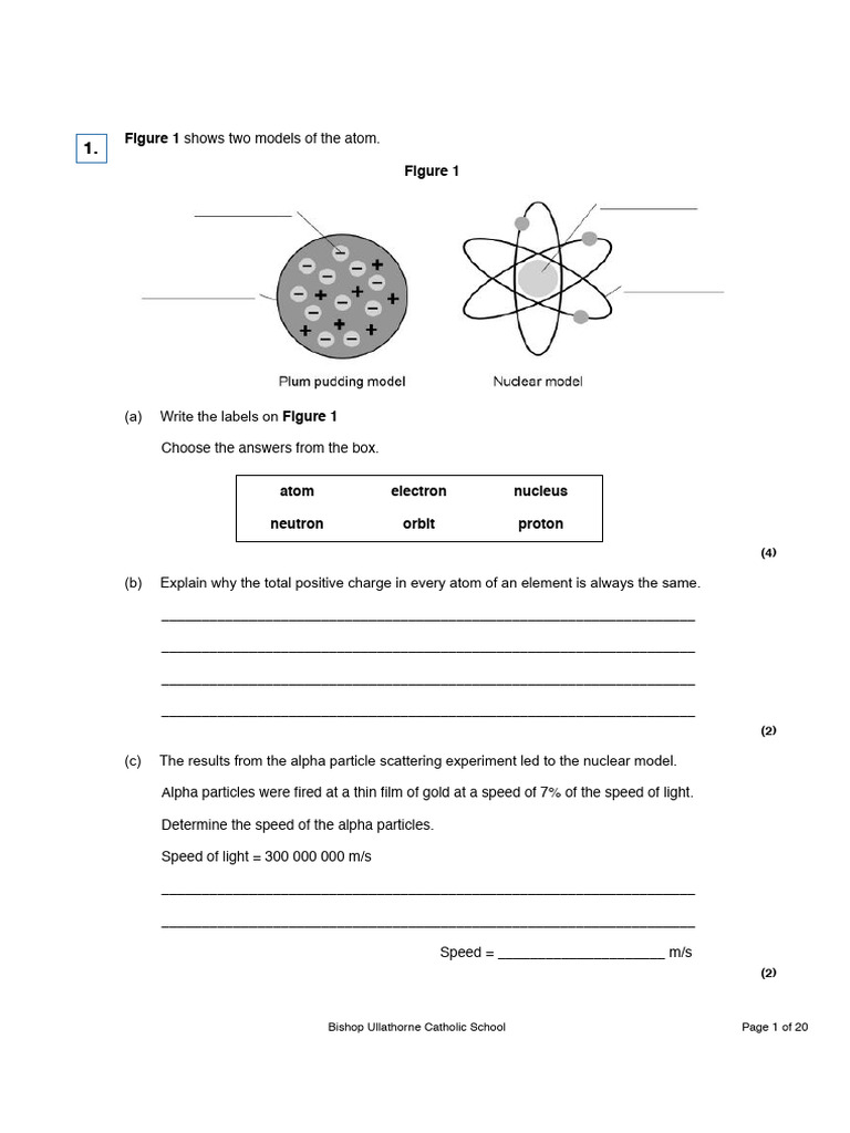 11L3 Physics Paper 1F | Download Free PDF | Atoms | Atomic Nucleus