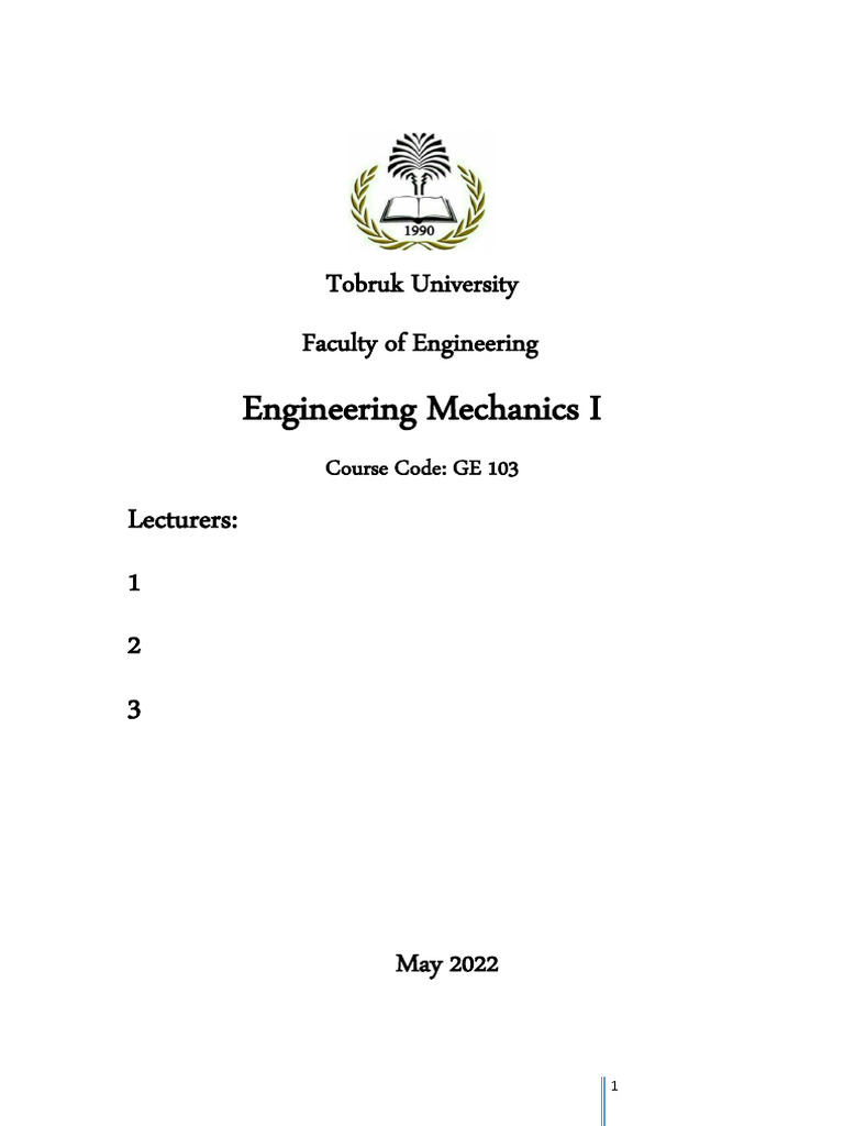 Engineering MECHANICS (Lectures) | PDF