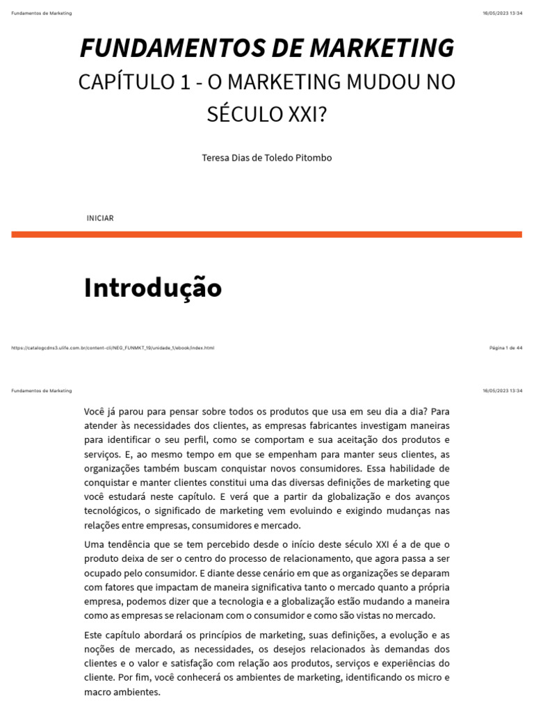 Fundamentos de Marketing 1 | PDF | Marketing | Mercado (economia)