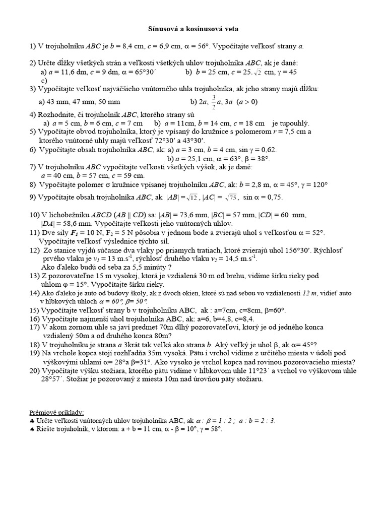 Sínusová A Kosínusová Veta | PDF