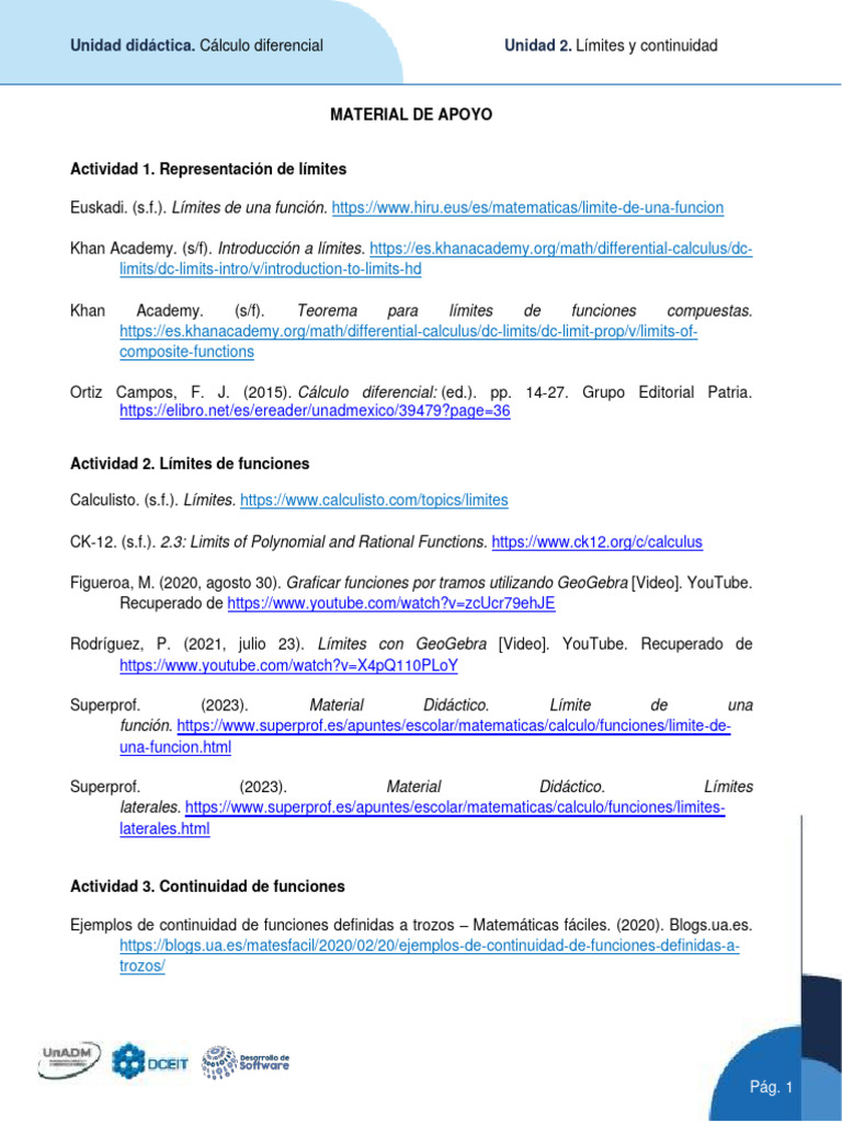 U2 - Material de Apoyo | PDF | Matemáticas