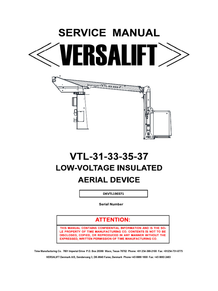 Versalift Parts and Maintenance Manual | PDF | Pump | Machines