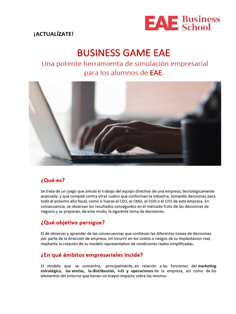 BUSINESS GAME EAE | PDF | Business | Máster en Administración de Empresas