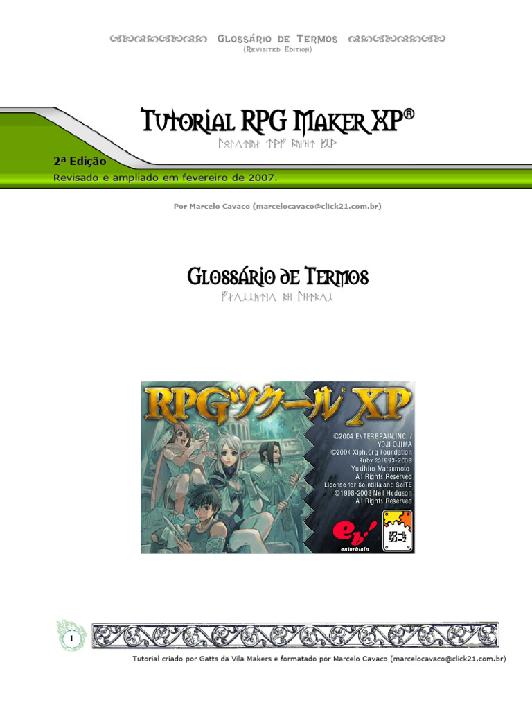 Gloss Rio Do RPG Maker XP | PDF | Linguagem de script | Classe ...