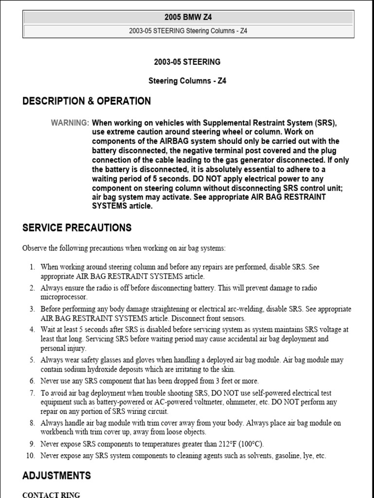 Steering Column Repair | Download Free PDF | Airbag | Steering