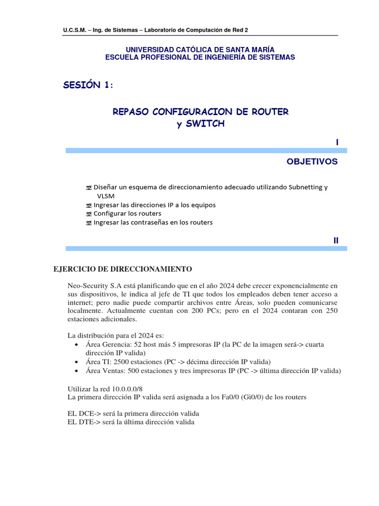 Configuración de Router y Switch en Redes | PDF | Dirección IP ...