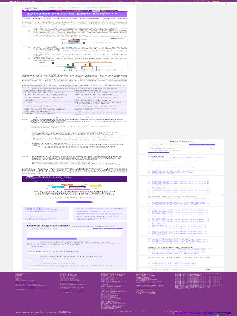 Difference Between Petrol and Diesel Engines - Tabular Format | PDF ...