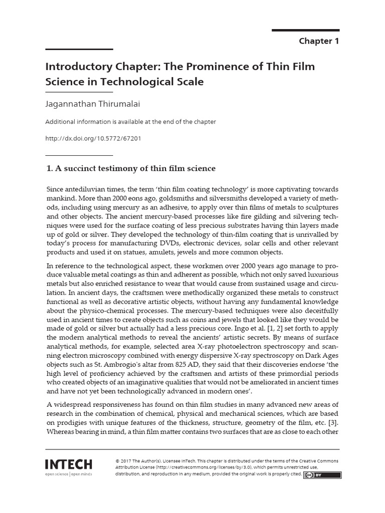 Thirumalai, Introductory Chapter: The Prominence of Thin Film Science in Technological Scale ...