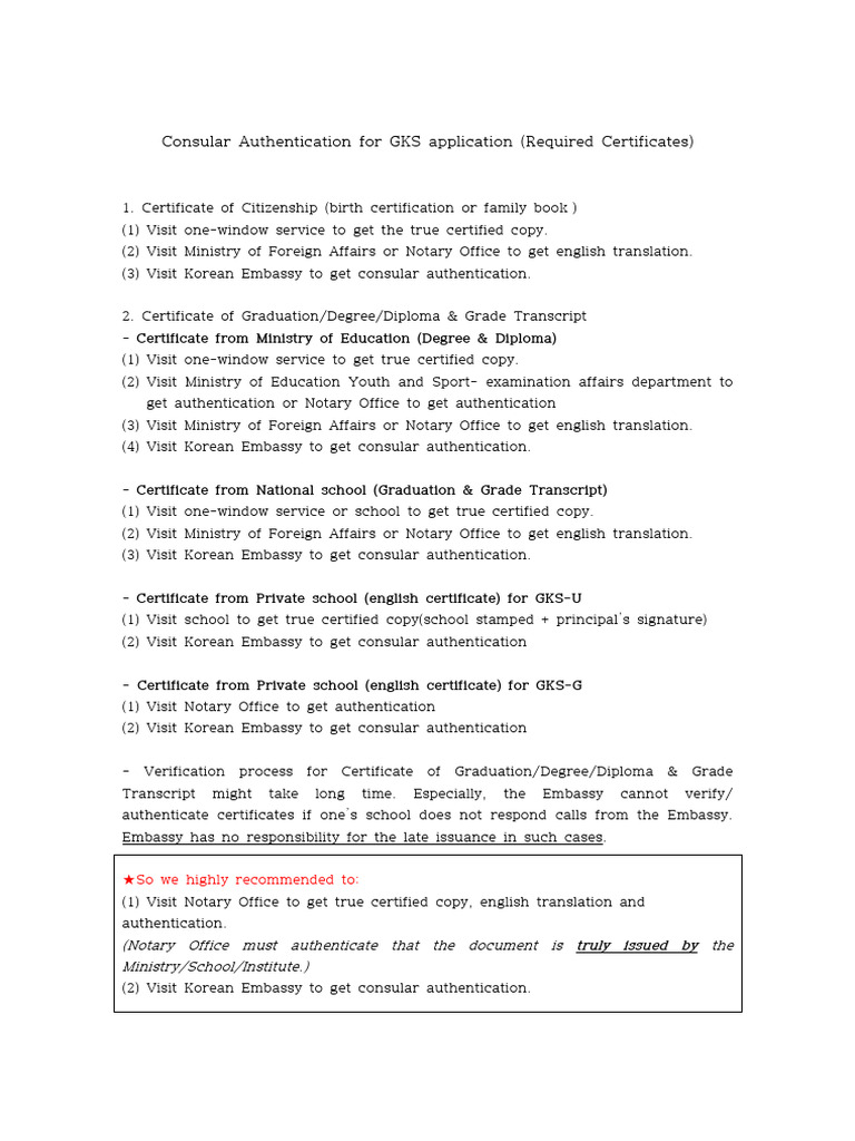 Consular Authentication For GKS Application | PDF | Phnom Penh | Notary ...