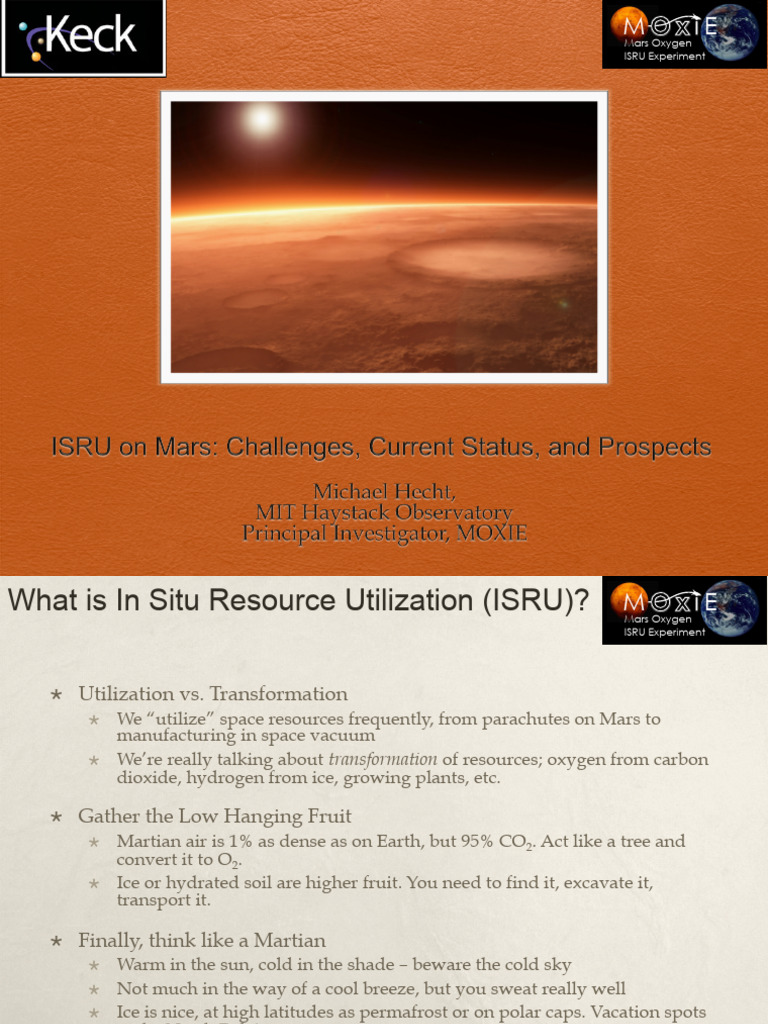 ISRU on Mars | Download Free PDF | Mars | Terrestrial Planets