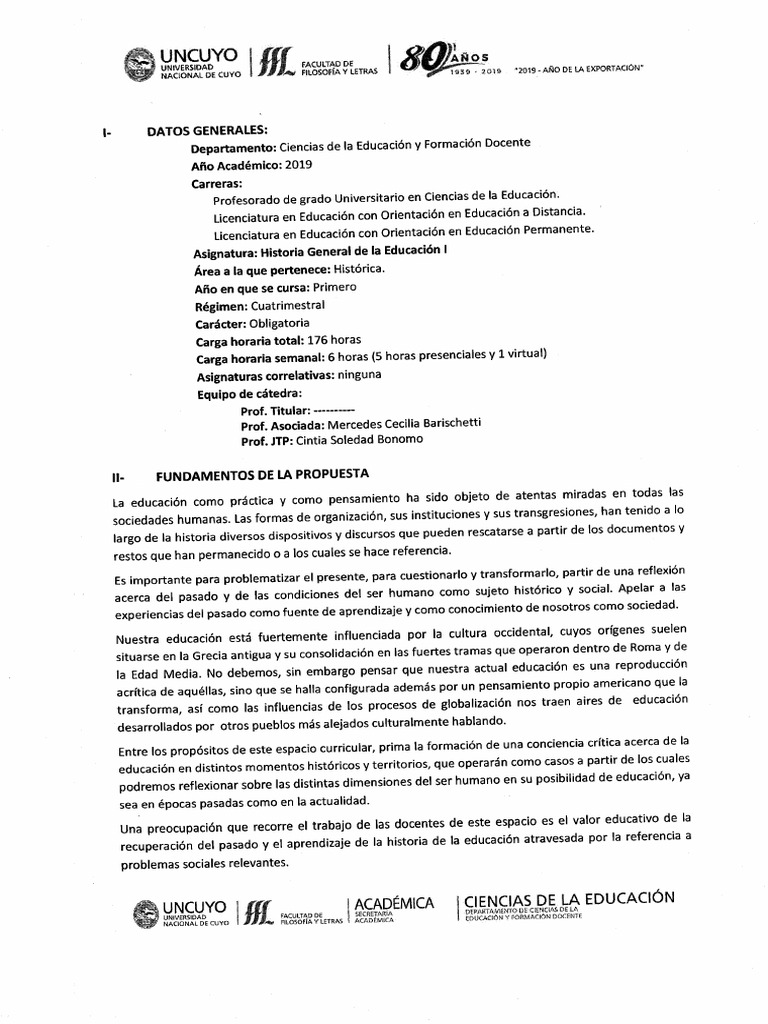 2019 Historia General De La Educacion 1 Pdf