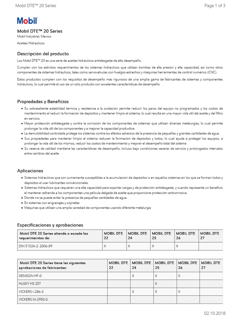 GLXXMobil DTE 20 Series | PDF | Exxon Mobil | Control numerico