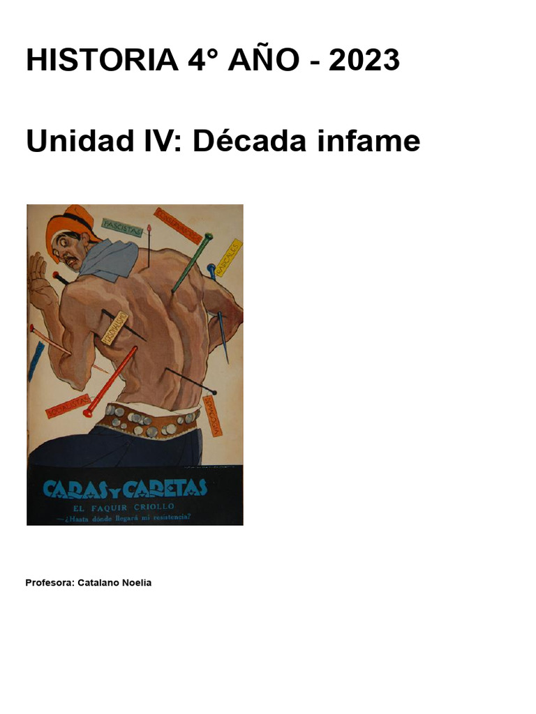 Unidad IV - Década Infame | PDF | Ciencias Políticas | Gobierno