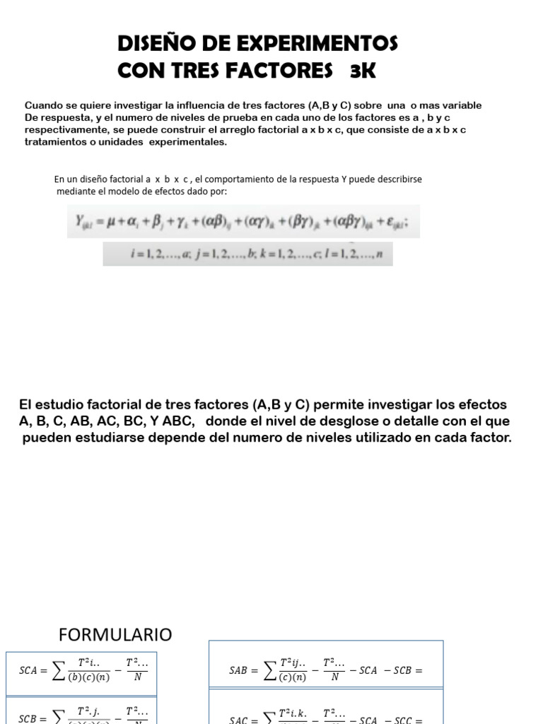 Diseño Factorial 3K: Análisis de Tres Factores | PDF | La investigación ...