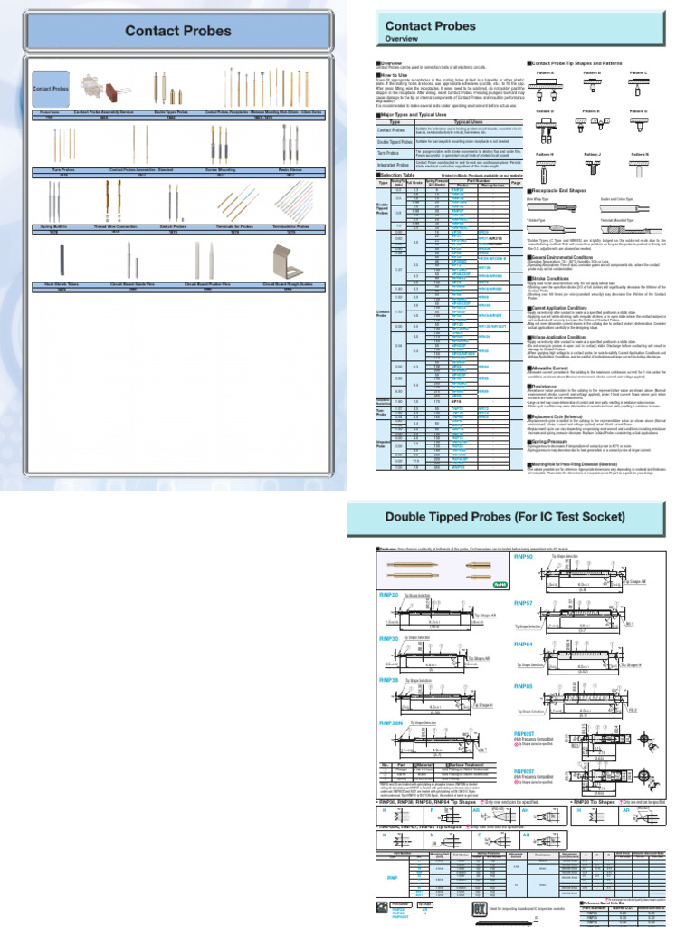 Contact Probes: Usage and Specifications | PDF | Electrical Resistance ...