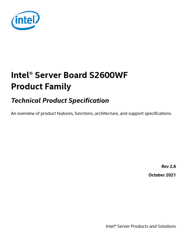 Intel Server Board S2600WF TPS 2 6 | PDF | Usb | Bios