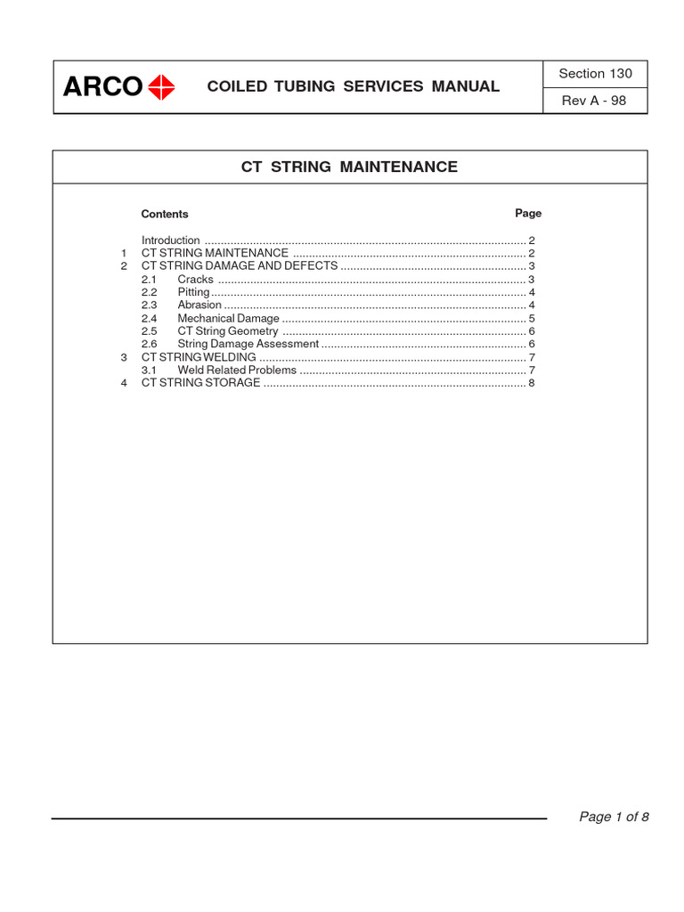 130 Arco CT Manual | PDF | Pipe (Fluid Conveyance) | Corrosion