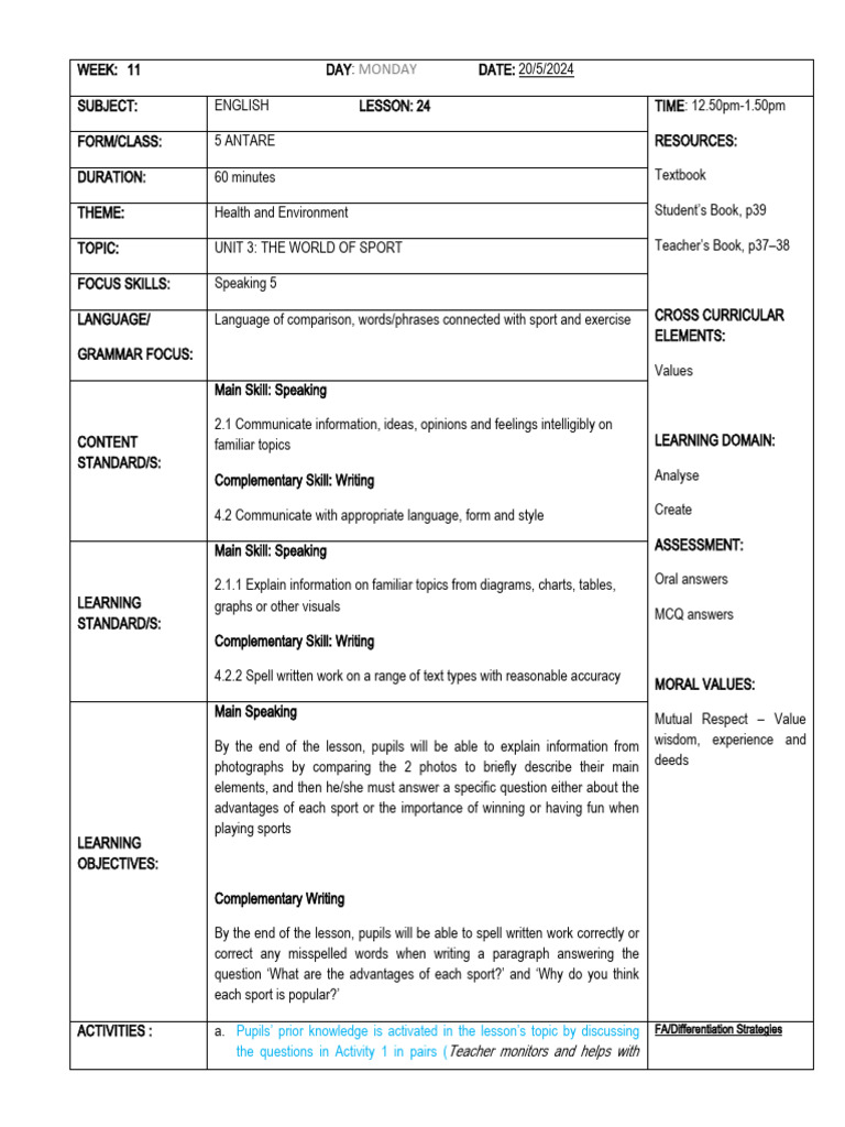 Form 5 Lesson 24 | PDF | Question | Information