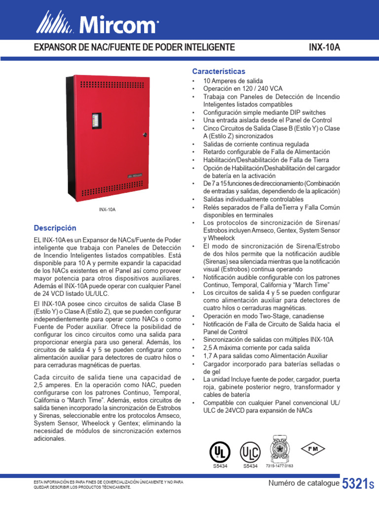 CAT-5321S_INX-10A_Intelligent_NAC_Expander_Power_Supply-1 | PDF ...
