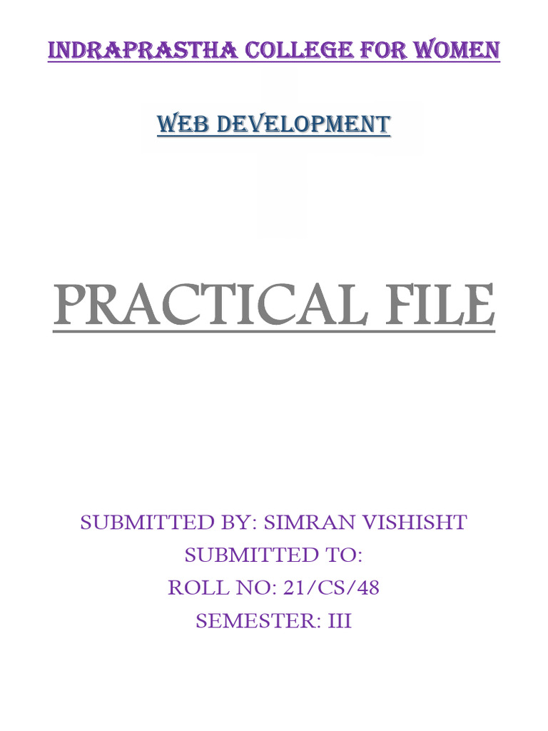 Sec Practical File By Simran Vishisht Pdf
