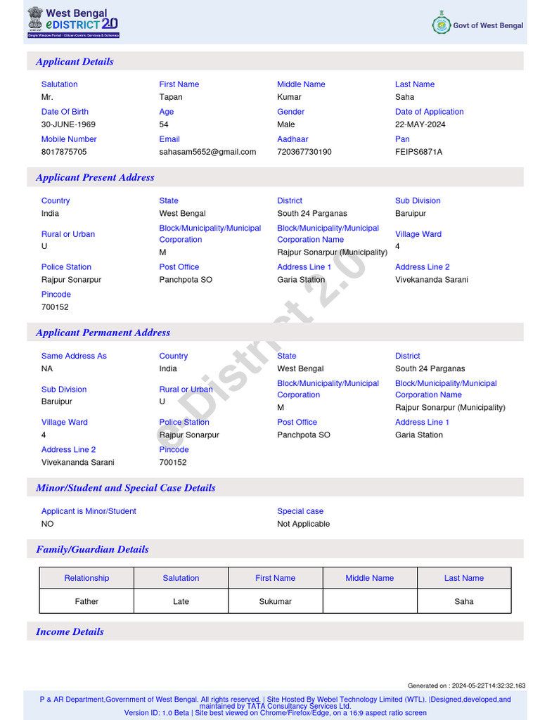 download income certificate | PDF