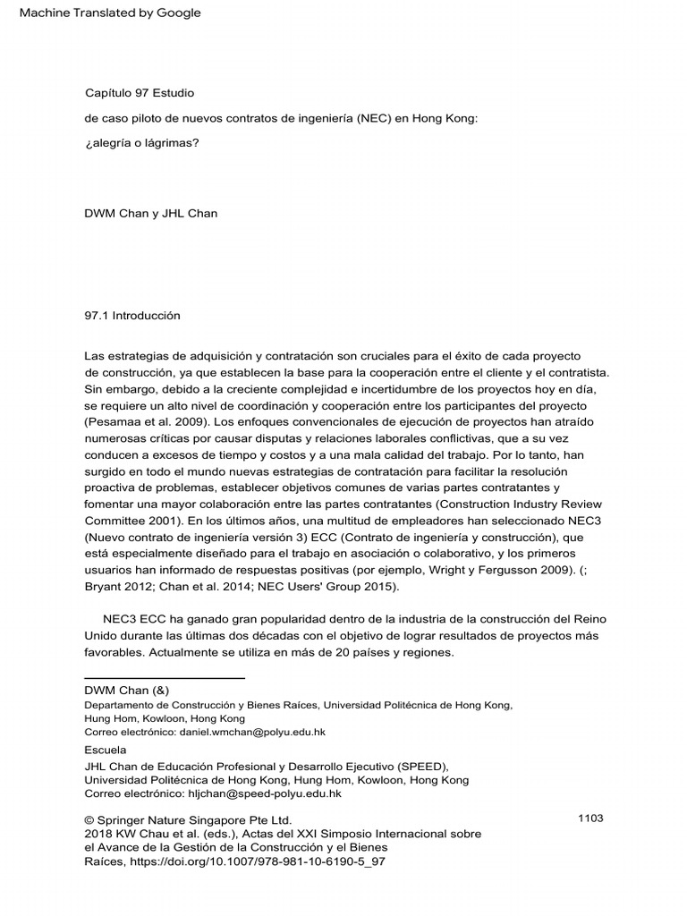 Pilot Case Study of NEC in Hong Kong... 2017 Traducido | PDF | Caso de estudio | Hong Kong
