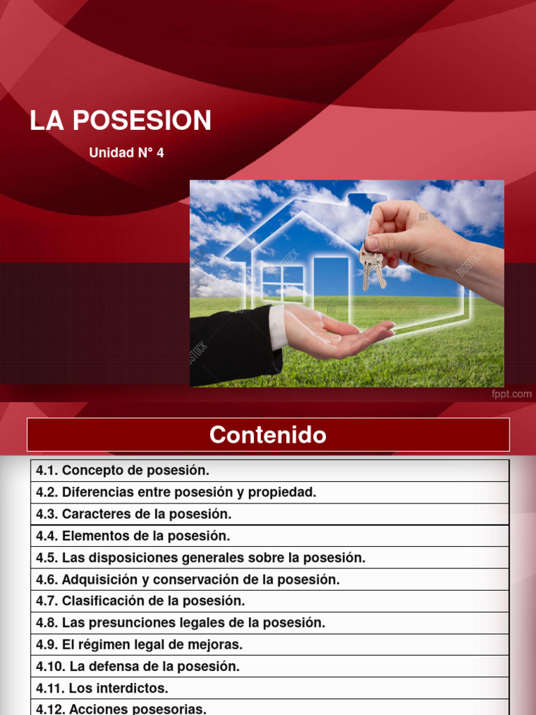 Unidad #4 La Posesion | PDF | Posesión (Ley) | Propiedad