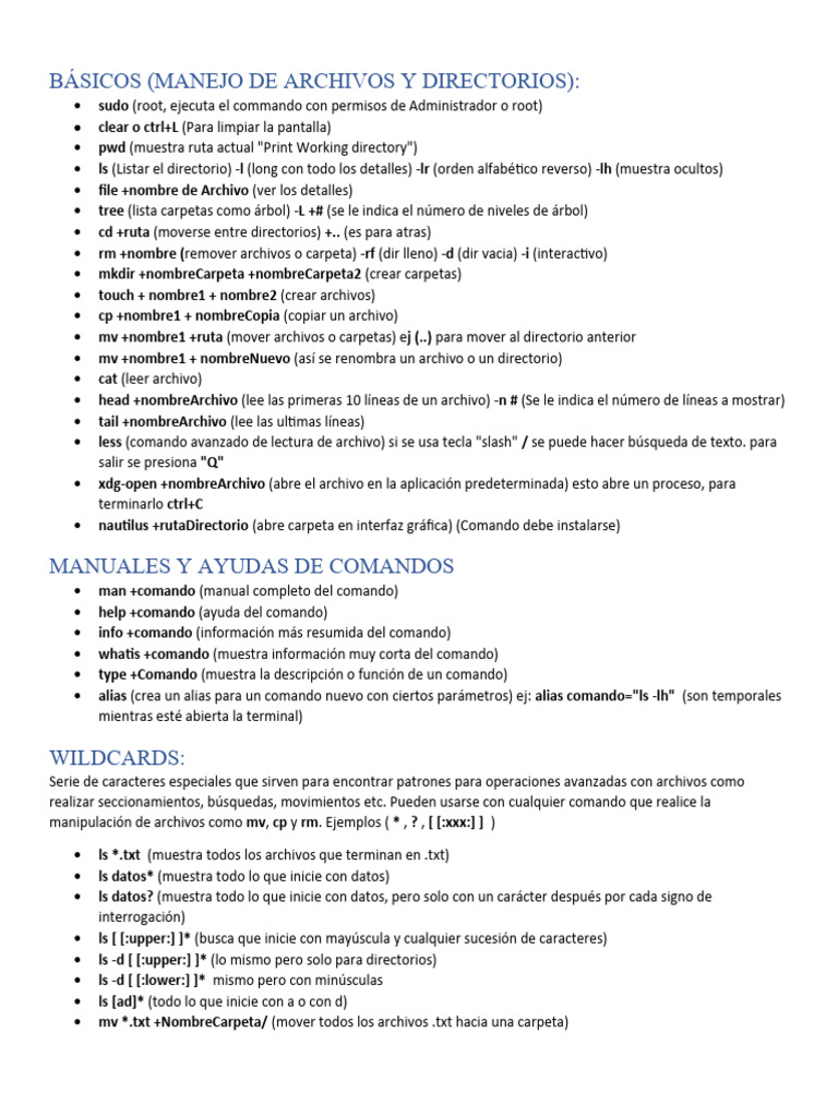 Comandos Linux | Descargar gratis PDF | Archivo de computadora | Software utilitario